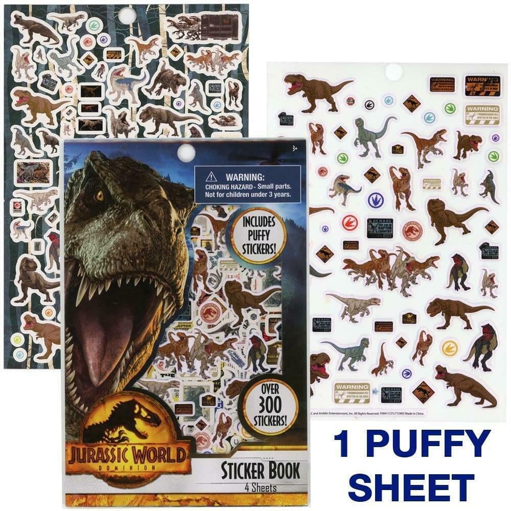 Jurassic World 4 Sheet Sticker Book with Puffy Stickers, 300+ Stickers ...