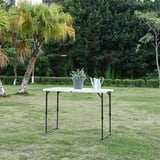 Mainstays 4 Foot Adjustable Height Premium Folding Table, White Granite ...