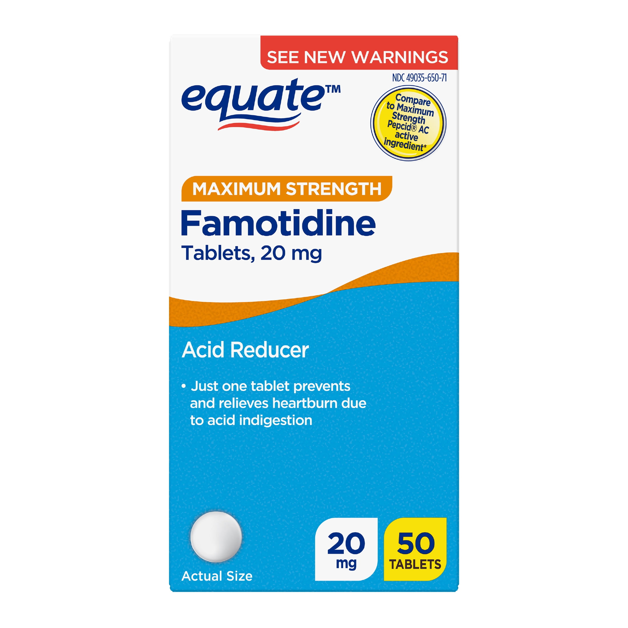 Equate Maximum Strength Famotidine Tablets, 20 Mg, 200 Count ... Equate Maximum Strength Famotidine Tablets, 20 Mg, 200 Count ...