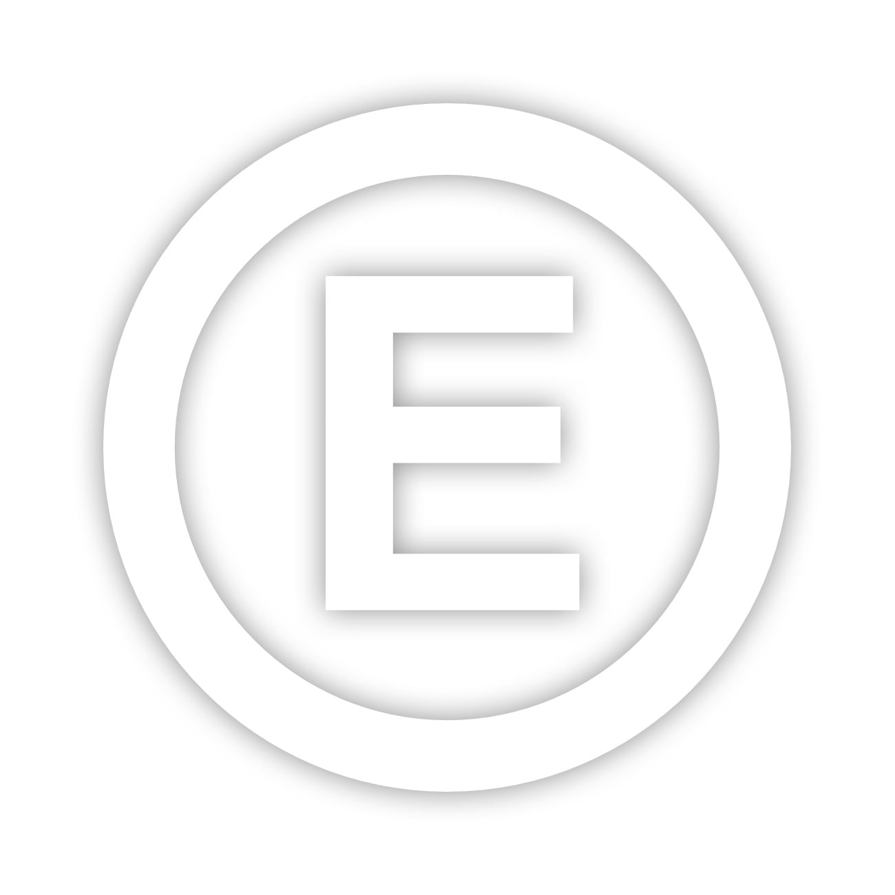 E Sticker Decal Die Cut - Self Adhesive Vinyl - Weatherproof - Made in ...