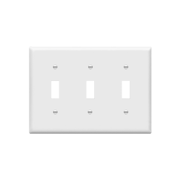 ENERLITES Triple Light Switch Wall Plate, Gloss Finish, Standard Size 3 ...