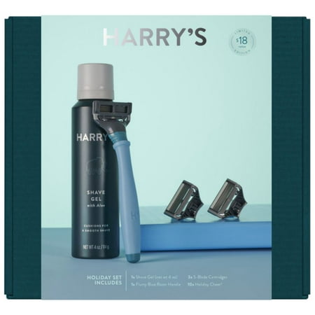 Harry's Holiday Gift Set with Limited-Edition Flurry Blue Razor Handle ...