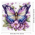 Complete Butterfly Flower Cross Stitched Supplies Kit, 35cm×35cm Fabric ...