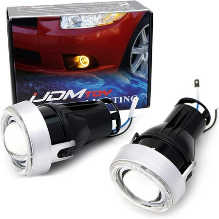 3-Inch Projector Fog Light Kit w/ 40-SMD Amber Yellow LED Halo Ring ...