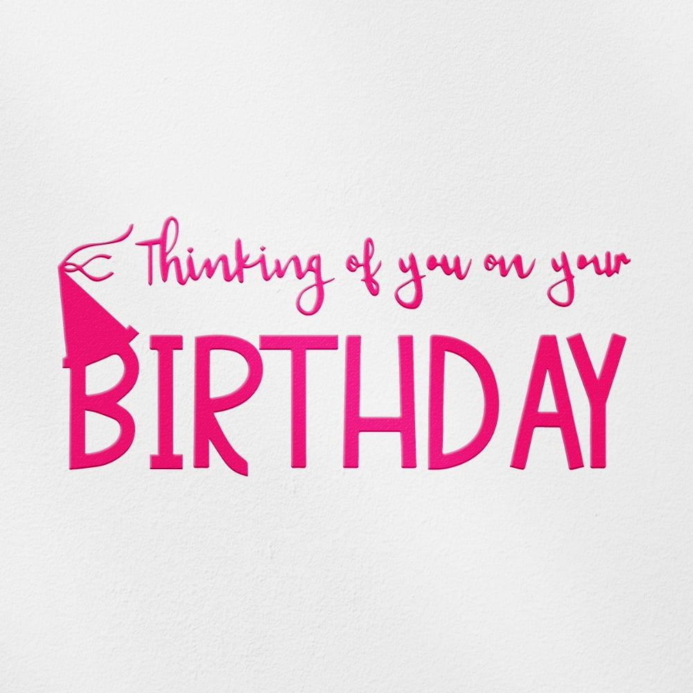 Transparent Decal Stickers Of Thinking Of You On Your Birthday (Pink ...