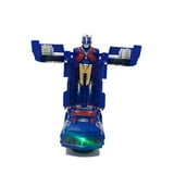 9" Transforming Robot Truck- 2 in 1 Lights Sound- Bump n Go Action Red ...