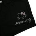 Hello Kitty Rhinestone Face Outline Art Women's Black Sweat Shorts ...
