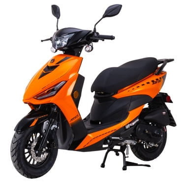 X-Pro Tank 200 Gas Moped Adult Gas Moped Scooter with 12" Wheels! LED ...