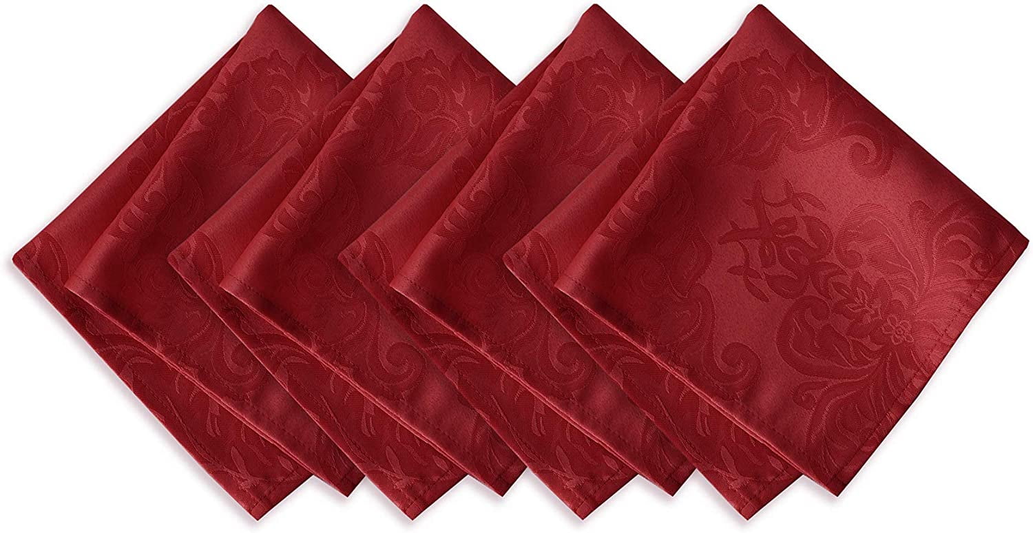 Barcelona Luxury Damask Fabric Napkin Set by Newbridge, 100% Polyester ...