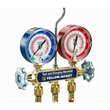 Yellow Jacket 42021 Series 41 Manifold, 3-1/8' Gauges, 1% Accuracy, R32 ...