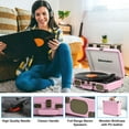 Udreamer Vinyl Record Player 3-Speed Turntable with Bluetooth, Suitcase ...