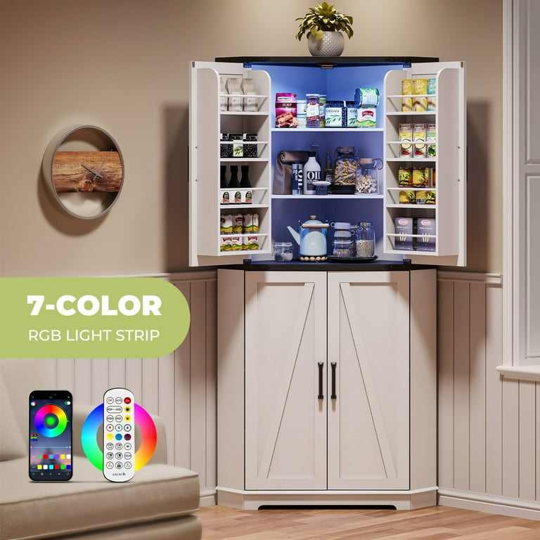 Sauder Pantry Cabinet Corner Kitchen AMISH Unfinished Solid Pine