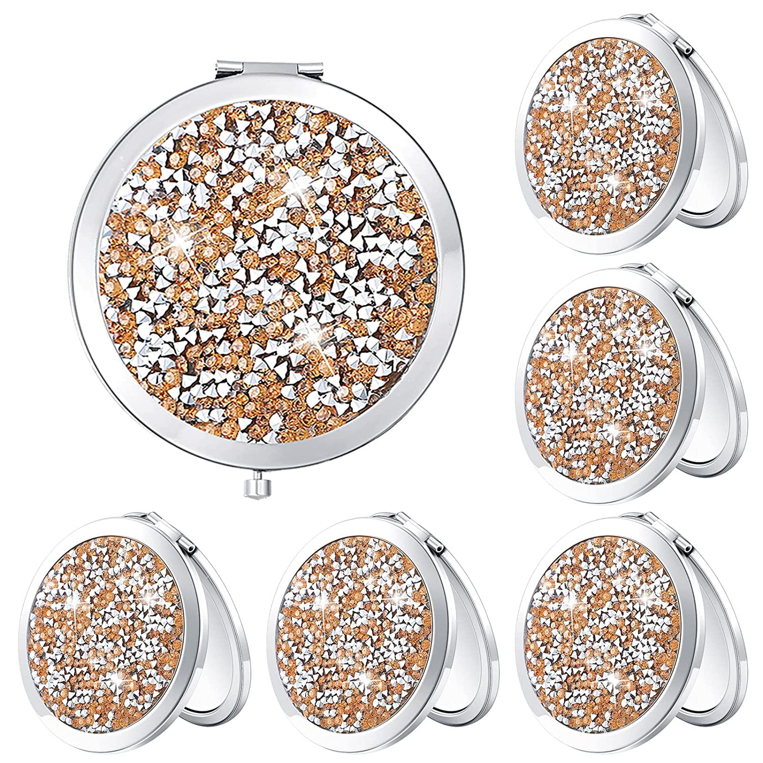 Magnifying Compact Cosmetic Mirror Diamond 1X/ 2X Makeup Mirror 2.75 ...