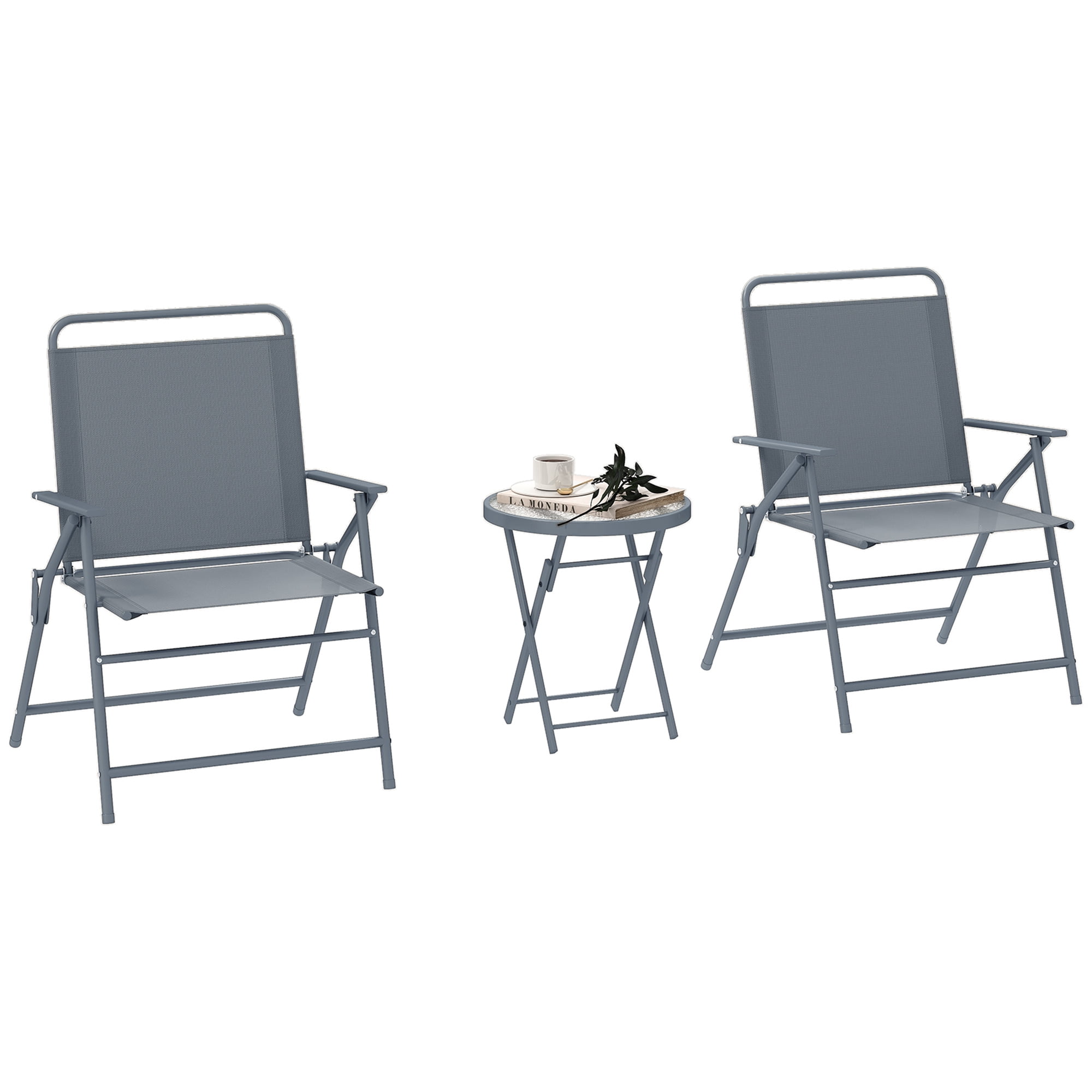 Click here for Outsunny 3 Pieces Patio Bistro Set  Outdoor Foldin... prices