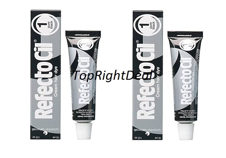 2 Pack of - Refectocil Cream Hair Dye (#1 Black Pure) - Walmart.com