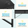 32 Inch Black Writing Desk with 2 Fabric Drawers & Storage Bag, Modern ...