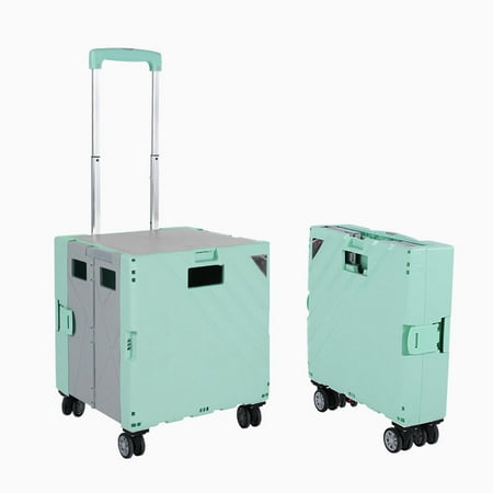 Foldable Shopping Trolley, Plastic Folding Storage Cart Handcart With ...
