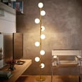 Homary Modern LED Gold 9-Light Tree Floor Lamp White Glass Globe ...