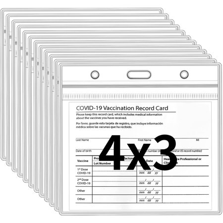 6 Pack 4 X 3 Card Holder CDC Vaccination Card Protective Film ID Card ...