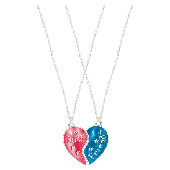 BFF Sister Friend Heart Pendant Necklace Set, Best Friends Split Heart ...