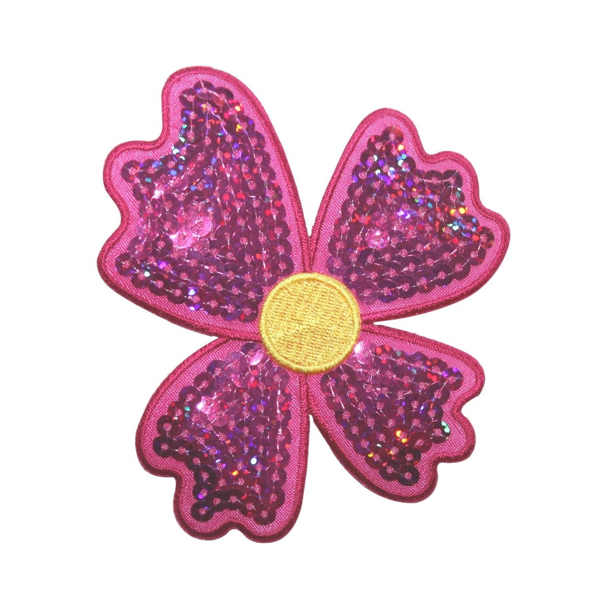 ID 5006 Pink Sequin Flower Patch Garden Craft Bloom Embroidered Iron On ...