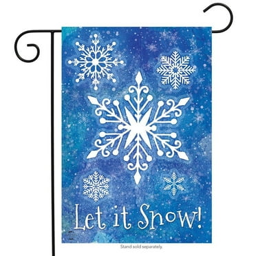 Anley Double Sided Winter Snowflake Garden Flag, Let It Snow Decorative ...