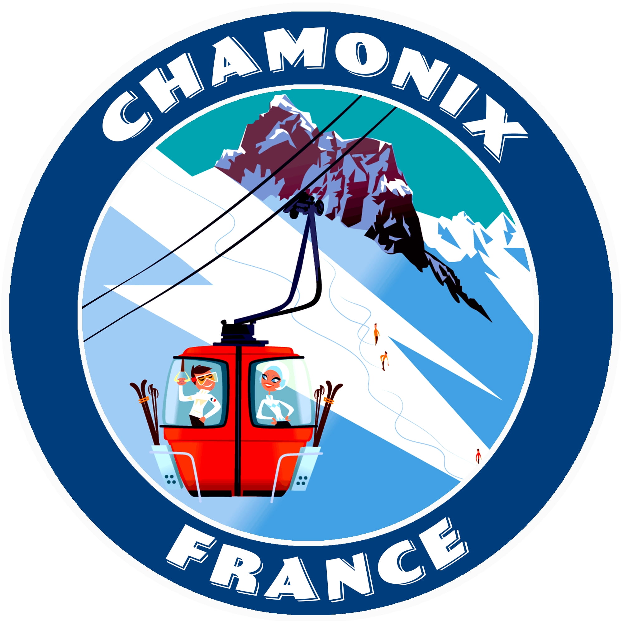 Chamonix, France Ski Lift Decorative Car Truck Decal Window Sticker ...
