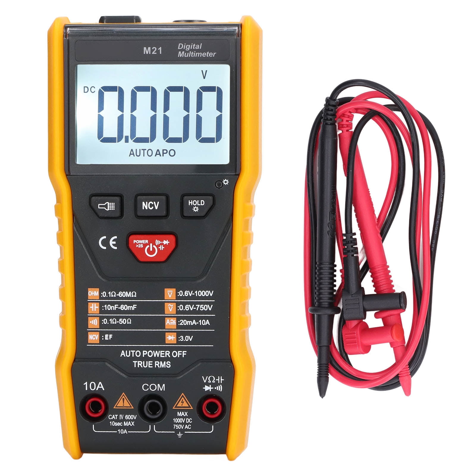 Multímetro Pantalla digital Automático DC AC Voltaje Voltímetro ...