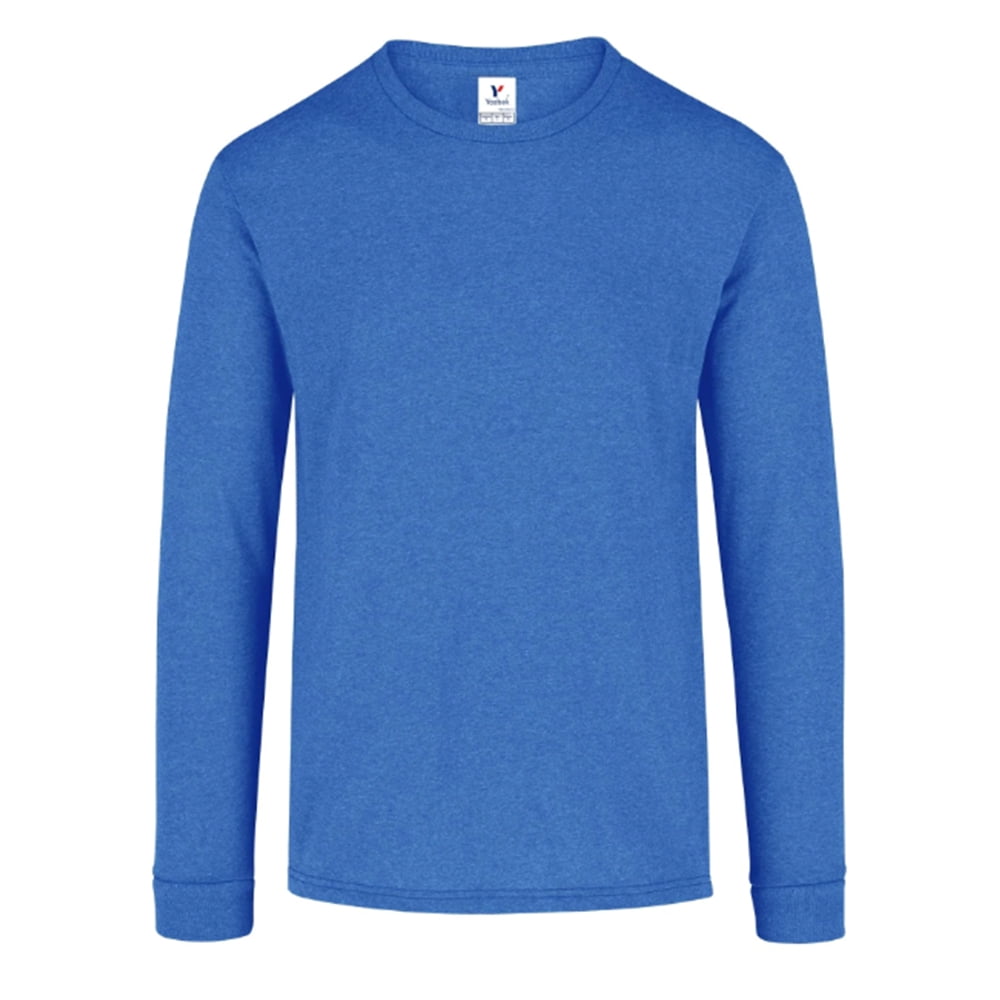 Playera Cuello Redondo Manga Larga para Caballero, Color Royal Jaspe ...