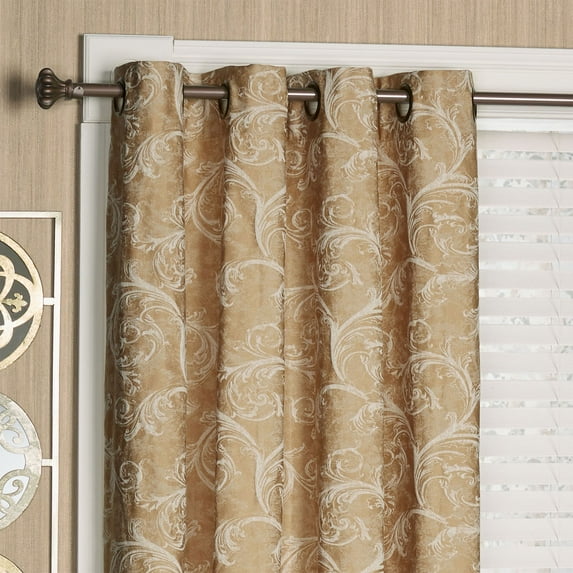 Traditional Avignon Thermal Insulated Grommet Window Curtain Panel ...