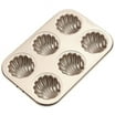 CHEFMADE Madeleine Mold Cake Pan, 6-Cavity Non-Stick Spherical Shell ...