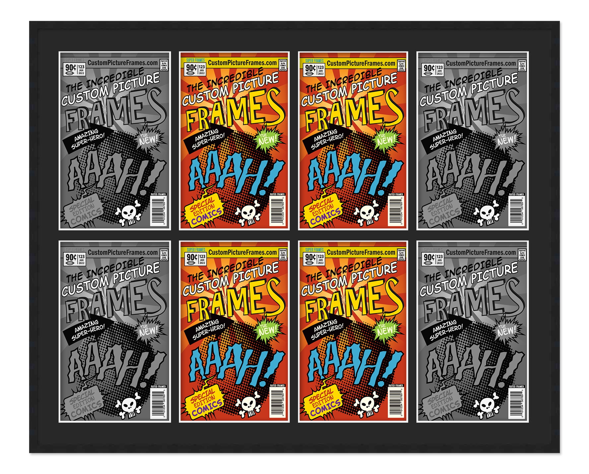 8 Comic Book Frame Black Collage Comic Book Frame with Black Mat to ...
