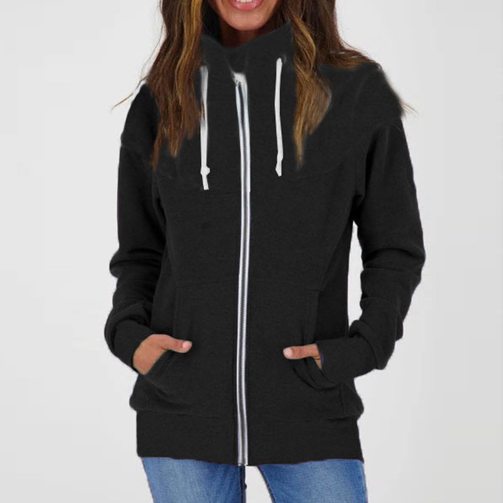 Click here for Iroinid Womens Comfy Short Jacket Solid Color Zip... prices