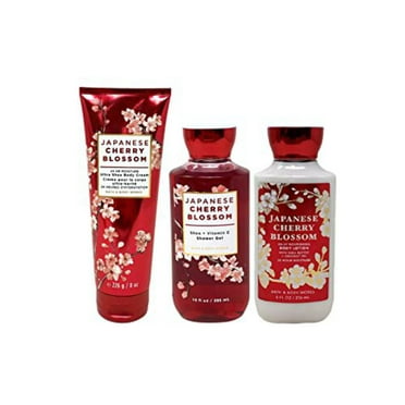 Bath and Body Works Japanese Cherry Blossom 3-Piece Bundle: 8oz Body Lotion, 10oz Shower Gel ...