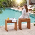 Chateauy Simple Single-seater Wooden Outdoor Bench Courtyard Porch Rest ...