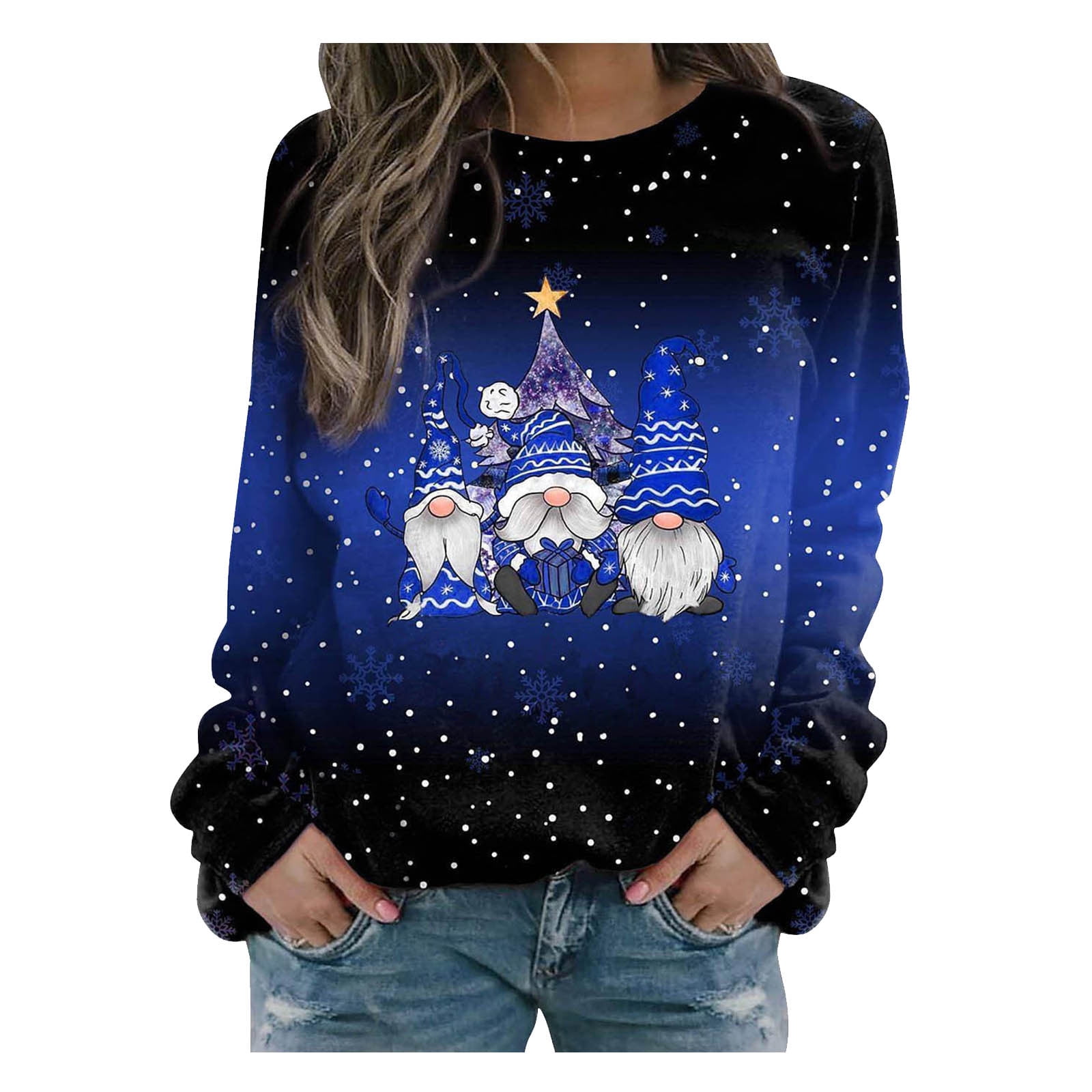 Japceit Chandails de Noël Aguichant pour Femmes Longs Chandails de Noël ...