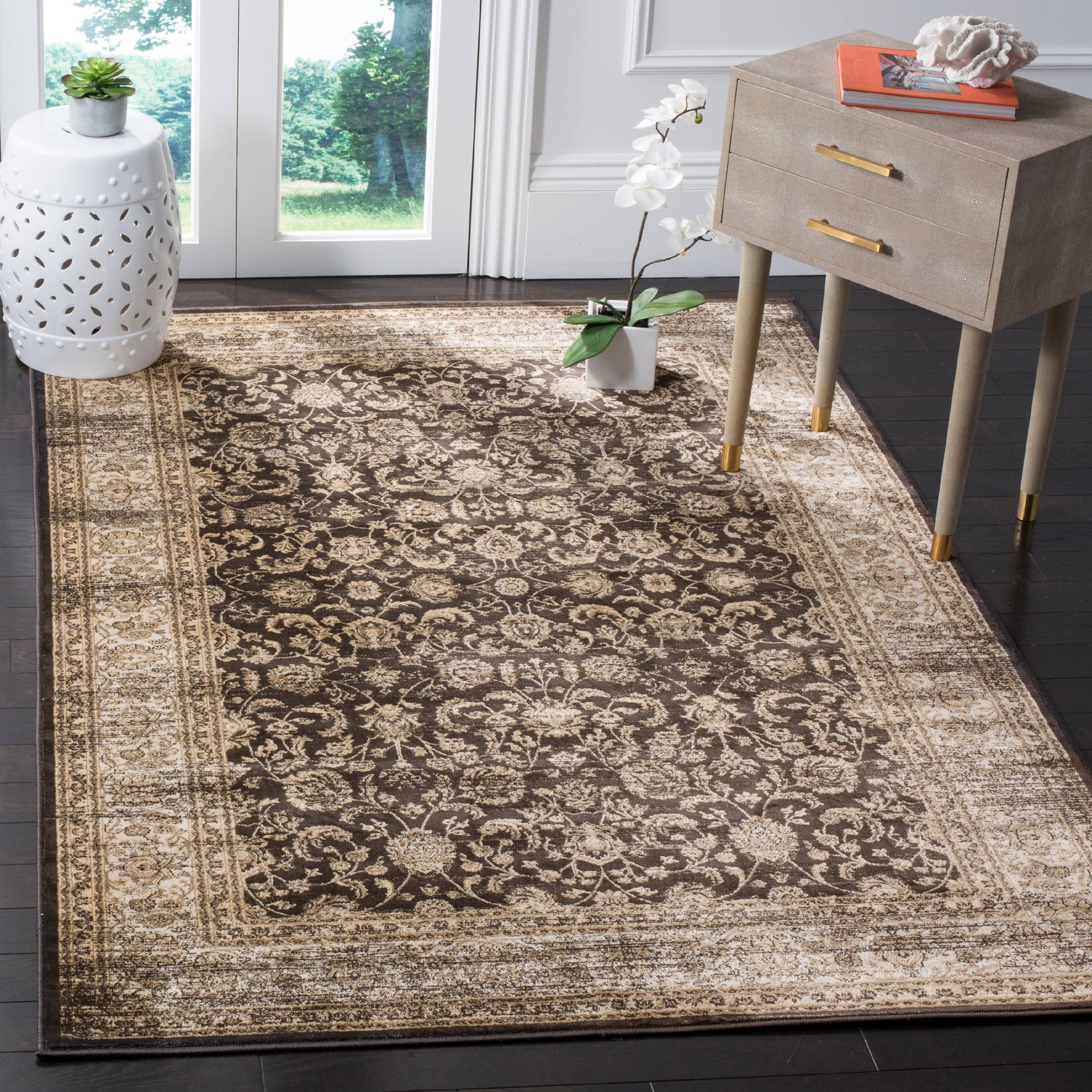 SAFAVIEH Vintage Roseann Traditional Area Rug, Black/Ivory, 4' x 5'7 ...