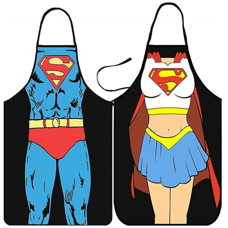 Superman Apron, Couple Apron, Wonder Woman Apron, Funny Apron, Couple ...
