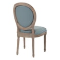 Home Square 2 Piece Brushed Frame Oval Back Fabric Chair Set in Klein ...