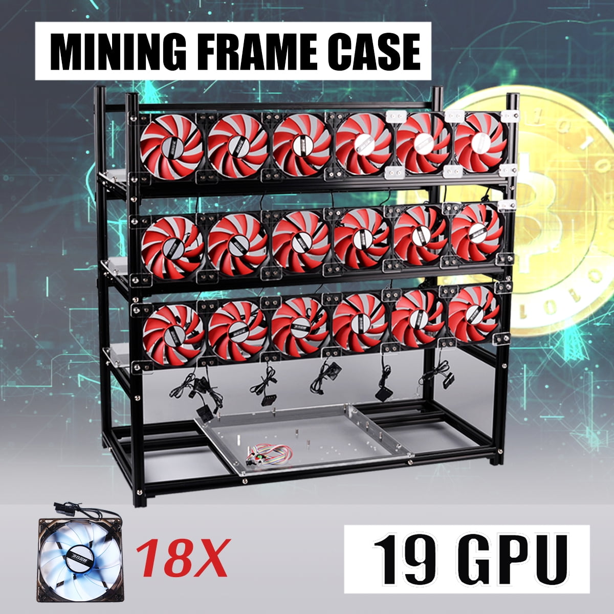 19 GPU Aluminum Mining Frame Case Open Air Mining Rig Stackable Frame ... 19 GPU Aluminum Mining Frame Case Open Air Mining Rig Stackable Frame ...