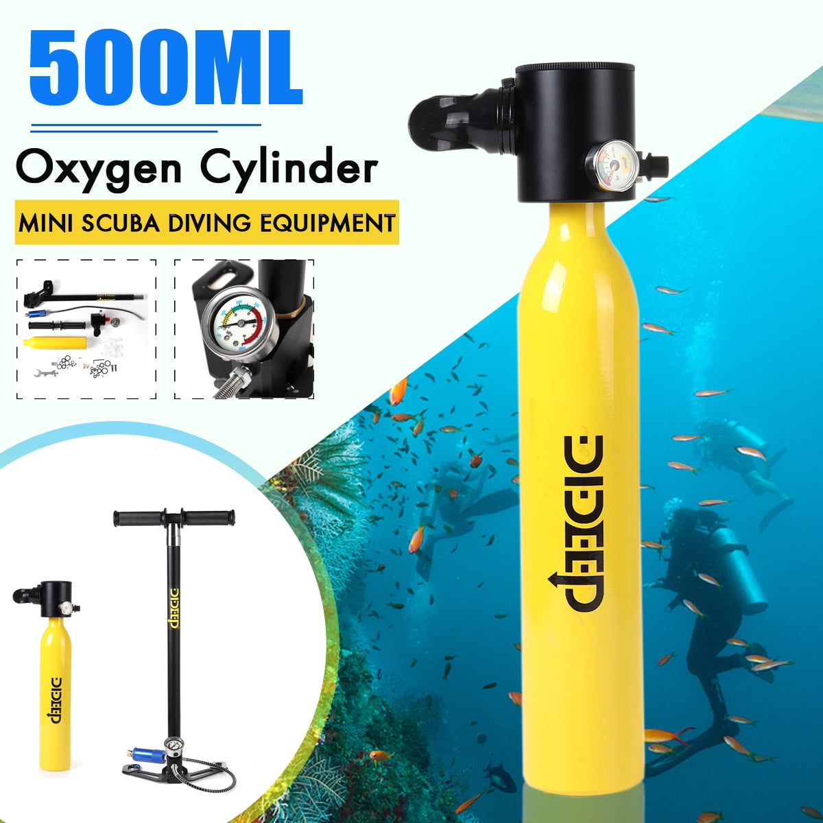 Diving Mini Scuba Cylinder Oxygen Tank Underwater Breath Equipment ...