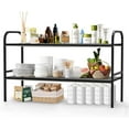 FJSHN-Expandable 2-Tier Under Sink Organizer, 8 Removable Plastic ...