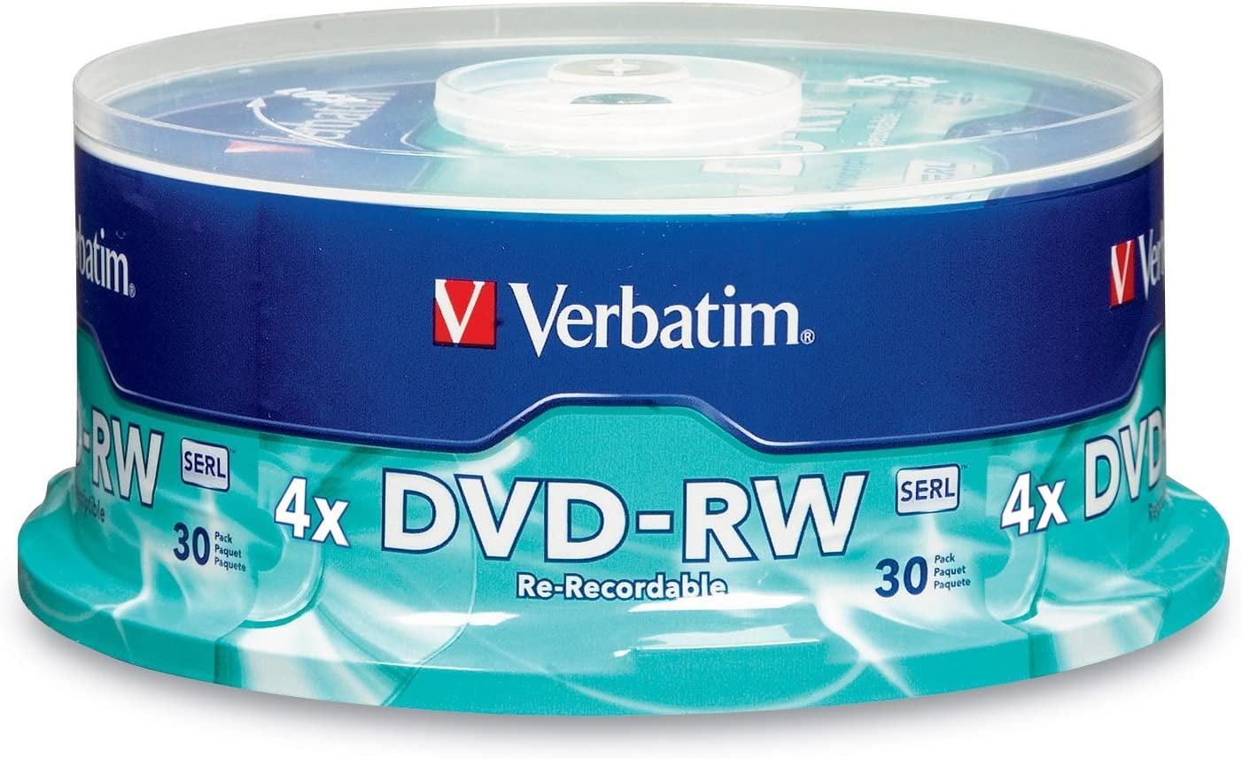 Verbatim DVD-RW 4.7GB 4X with Branded Surface 30-Disc Spindle 95179 ...