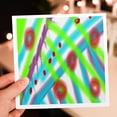 3drose, Image of Smudged Painting with Lime Red and Aqua Pattern, 6 ...
