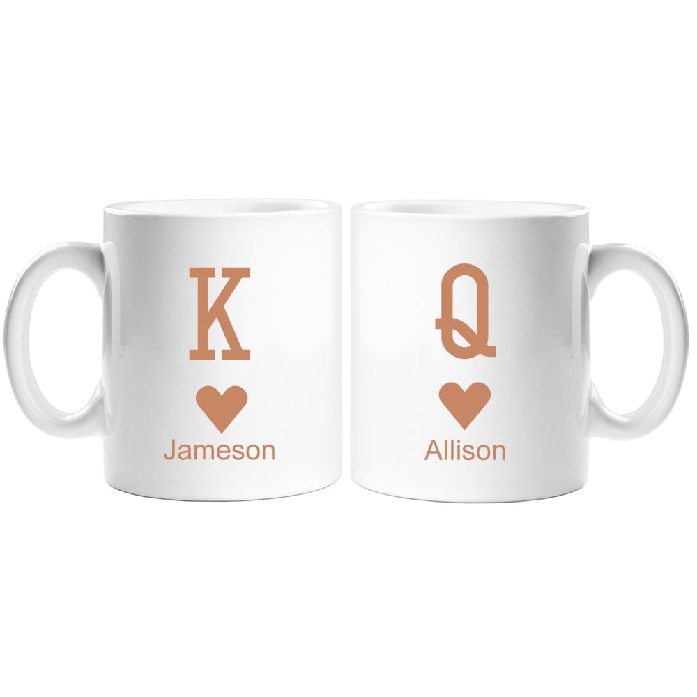 King and Queen Personalized 11 oz White Coffee Mug - Walmart.com