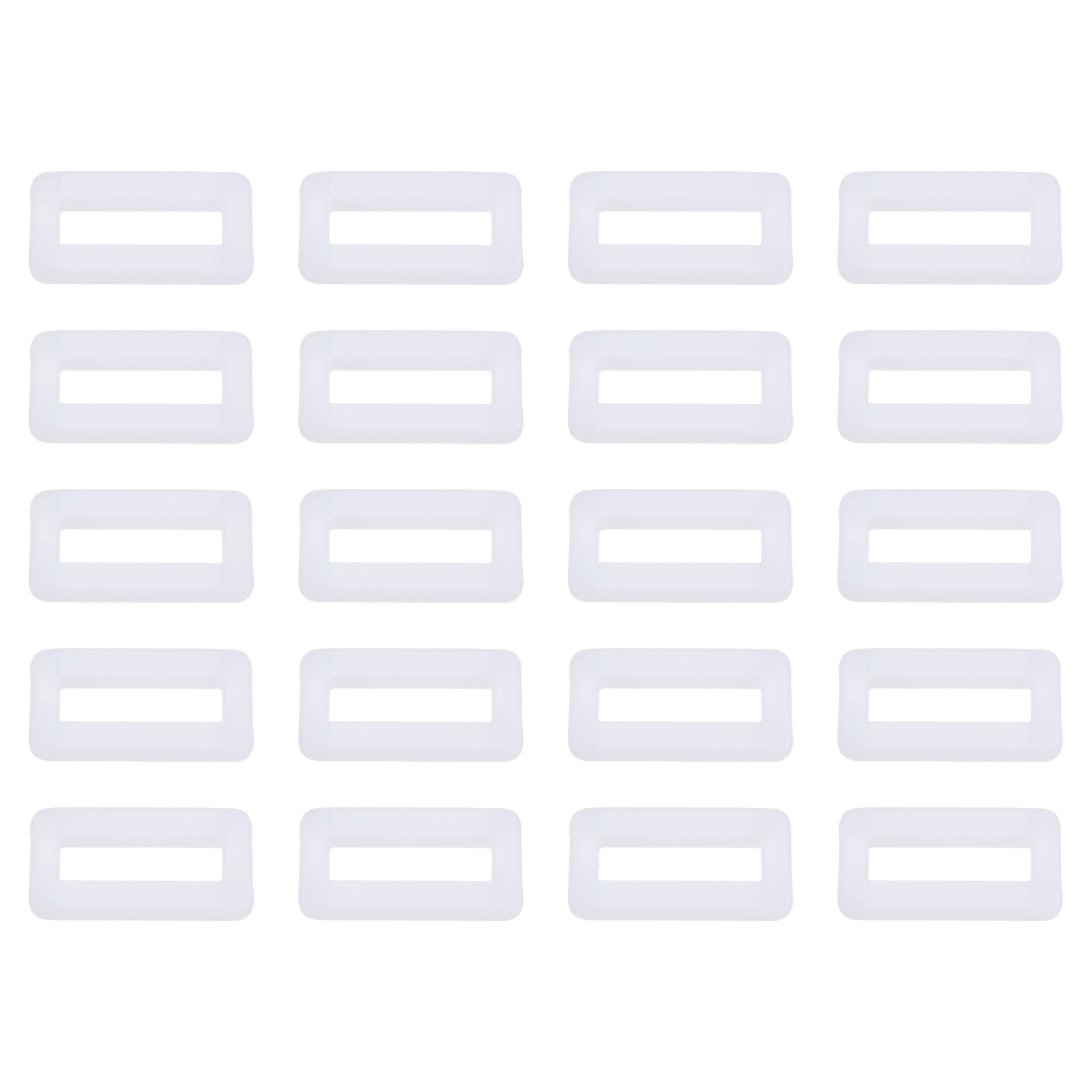 5/8 Inch Rectangle Buckle Plastic Webbing Strap Fastener, Bright White ...