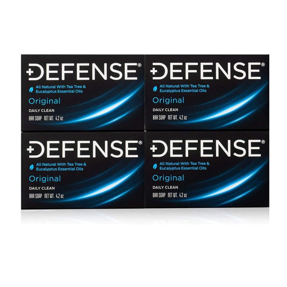 Defense Soap Body 4 Bar Value Pack | Natural Tea Tree Oil & Eucalyptus ...