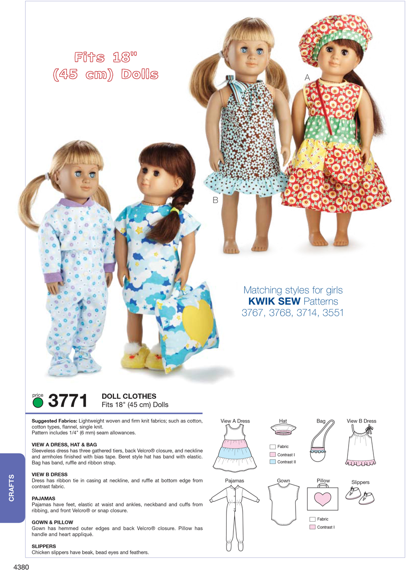 Doll Clothes-Fits 18 (45 cm) Dolls -*SEWING PATTERN* | Walmart Canada