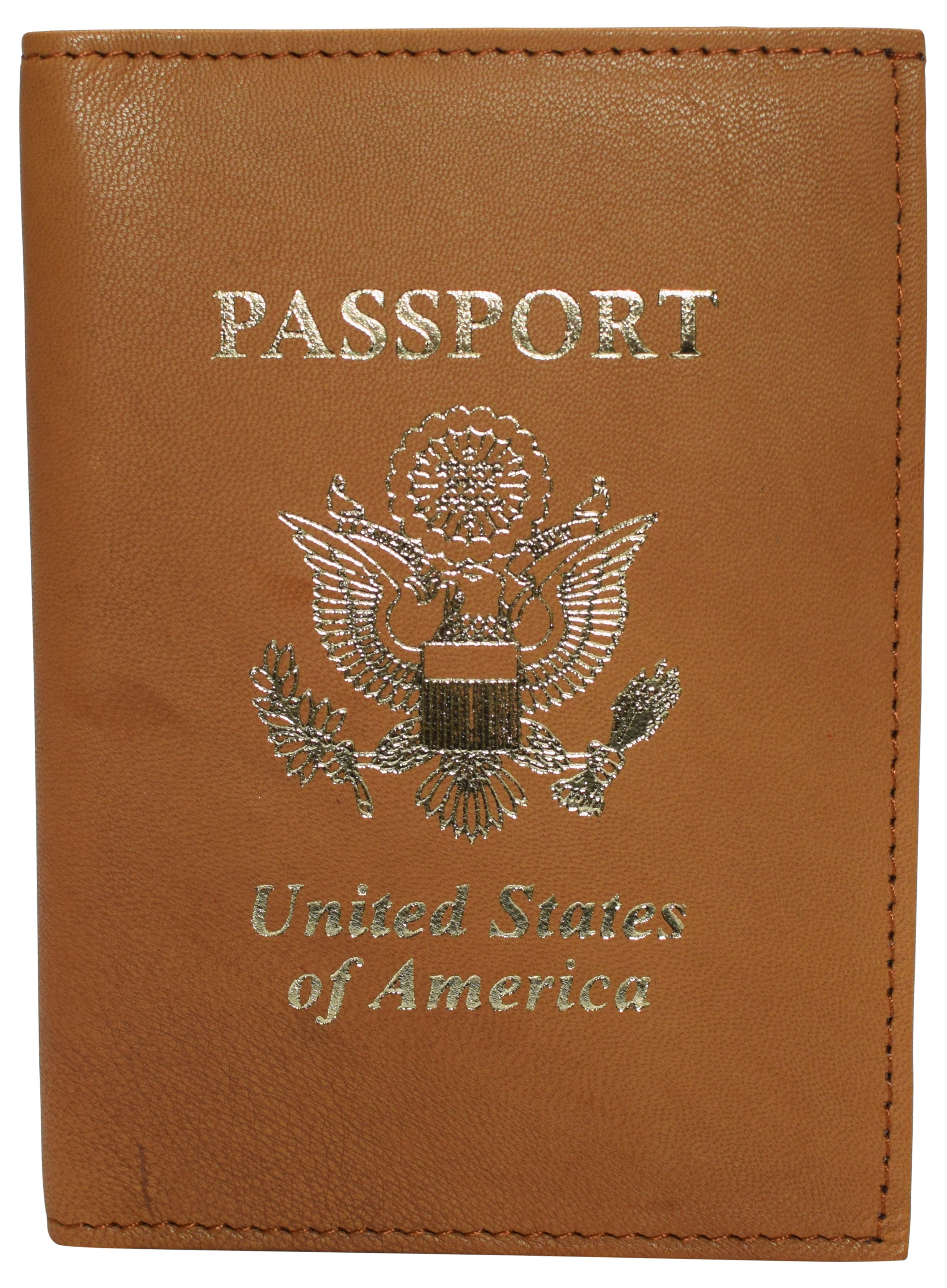 Genuine Leather USA Logo Travel Passport Card Holder Case Protector ...