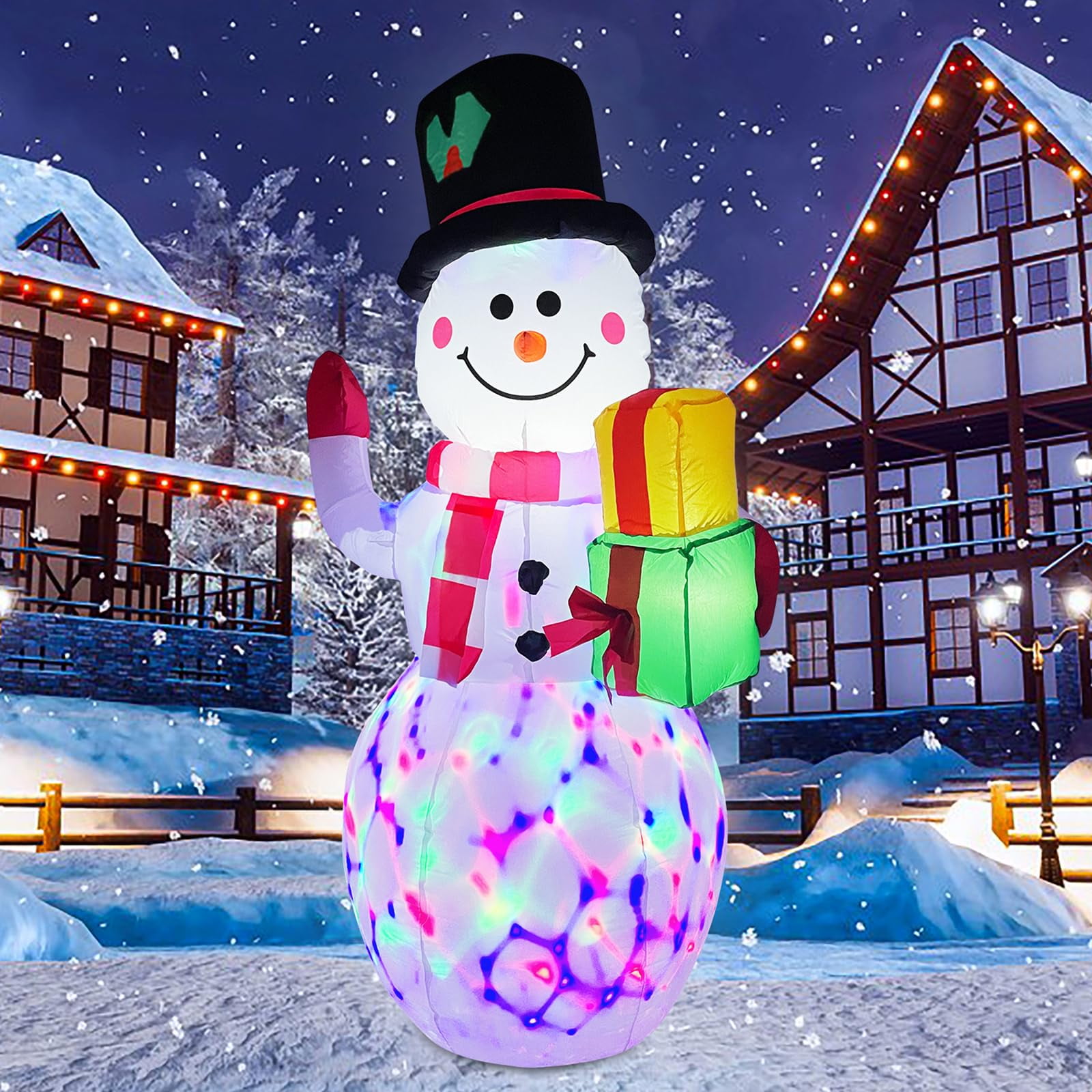 5FT Christmas Inflatables Snowman Outdoor Decorations, Blow Up Snowman ...